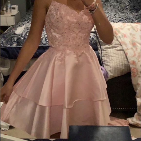PromGirl | Dresses | Prom Girl Pink Tiered Homecoming Dress | Poshmark